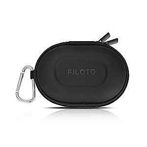 Filoto Earbud Case, AirPods Pro 2nd Generation Case Portable Carrying Case Small Storage Bag, Earphone Accessories Organizer Hard EVA Shockproof Cover with Carabiner Clip (Black)