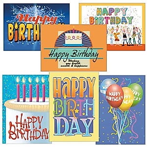 Stonehouse Collection 24 Pack Birthday Card Assortment of 5x7 Cards - Boxed Set of 24 Cards & Envelopes - Blank Birthday Cards - Great For Office Birthdays -USA Made