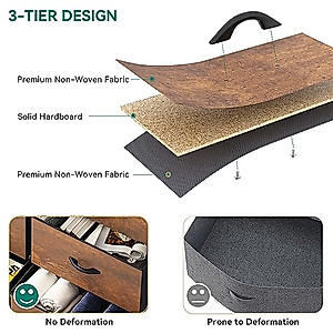 YITAHOME 10 Drawer Dresser, Dresser for Bedroom, Fabric Storage Dresser, Chest of Drawers for Living Room, Hallway, Closets & Nursery - Sturdy Steel Frame, Wooden Top & Easy Pull Fabric Bins