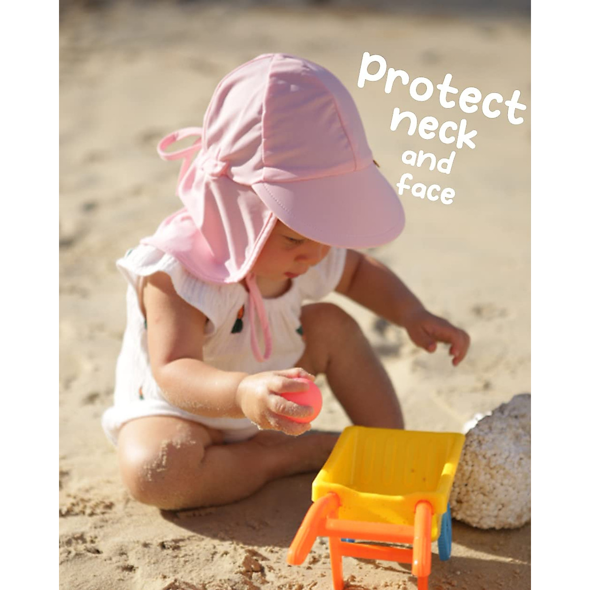 Camptrace Baby Swim Hat UPF 50+ UV Protection Sun Hat Baby Beach Hat for Baby Boys Girls Light Pink