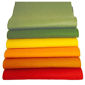 100% Wool Craft Felt Color Assortment: 6 Fall Colors