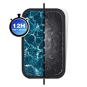 Extra Large Ice Block Mold for Ice Bath Cold Plunge Accessories, 4 Pack for 10LB Ice, Stackable Water Chiller Ice Tray Ice Cube Molds with Lids, Silicone Collapsible Food Storage Containers, Black