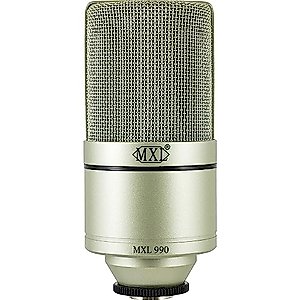 MXL 990 Condenser Microphone for Podcasting, Singing, Home Studio Recording, Gaming & Streaming | Detailed Sound | XLR | Large Diaphragm (Champagne)