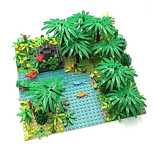 Forest Garden Building Sets Parts,Plants Trees Flowers Scenery Accessories Animals Building Bricks Toy Set for Boys Girls Kids 6+ Gifts(2 Pieces 10" Base Plates)