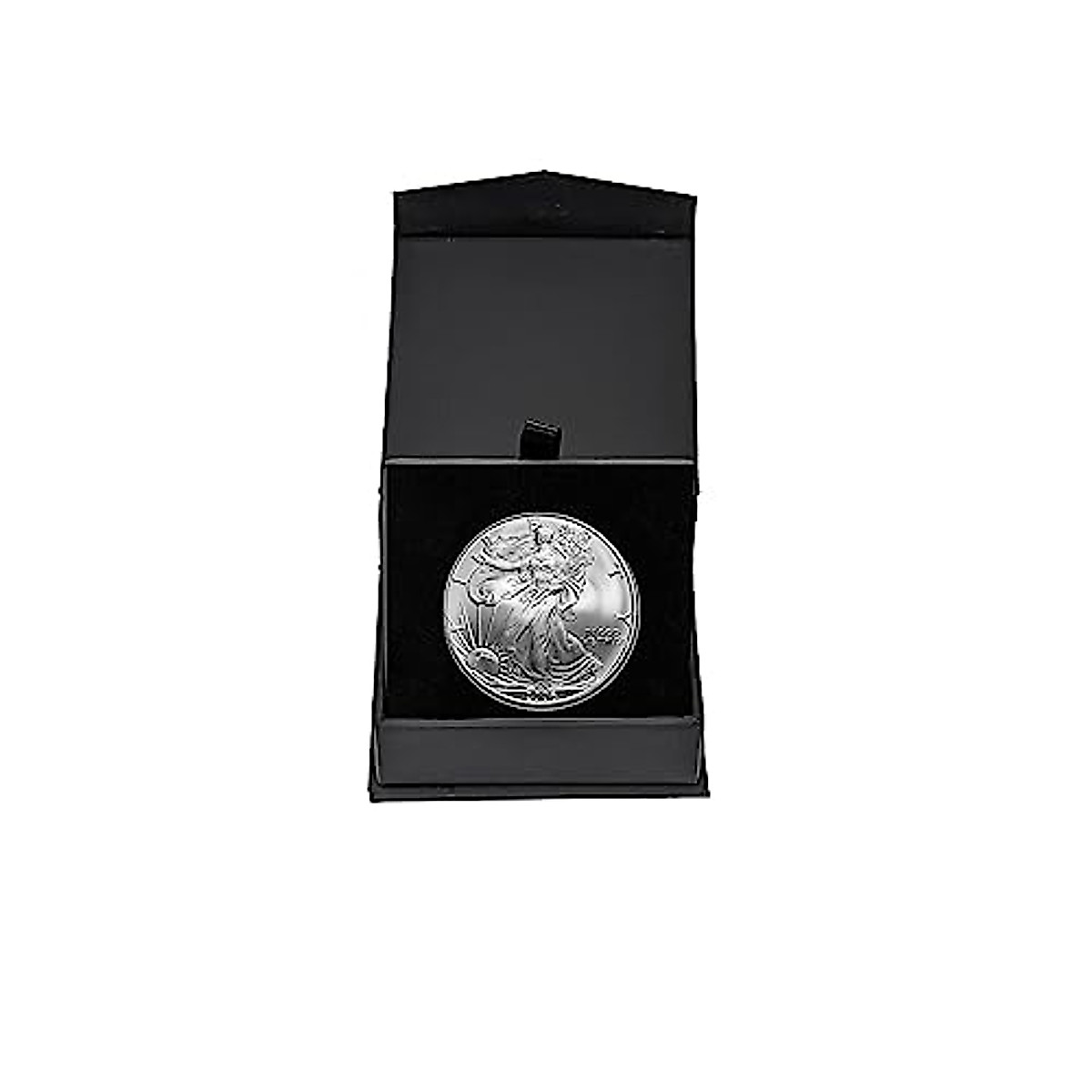 2006 - U.S. Silver Eagle in Plastic Air Tite in Magnet Close Black Gift Box - Gem Brilliant Uncirculated Dollar US Mint Uncirculated