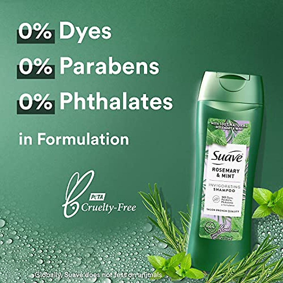 Suave Shampoo To Revitalize Hair Rosemary and Mint Invigorating for Dry Hair,12.6 Fl Oz (Pack of 6)