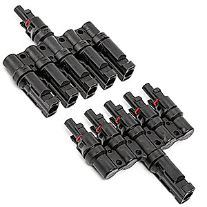 5 to 1 Solar Panel Connector - 5 Way Branch DIY Mount Tool Solar Parallel Connector in Pair - Solar Wire Connectors for Connection Between Solar Panels
