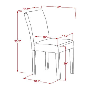 East West Furniture LGAB7-BLK-06 7Pc Room Set Includes a Rectangle 66/84 Inch Kitchen Table with Butterfly Leaf and 6 Parson Chair with Black Leg and Linen Fabric Shitake, 42x84 Inch