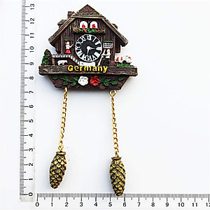 Fridge Magnet Cuckoo Clock Germany 3D Resin Handmade Craft Tourist Travel City Souvenir Collection Letter Refrigerator Sticker