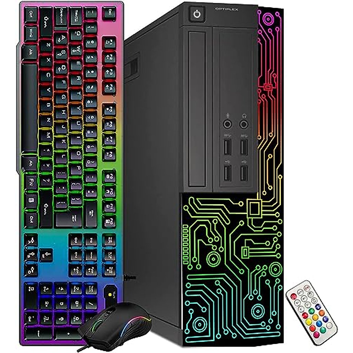 Dell Gaming OptiPlex Desktop RGB Computer PC, Intel Core i7, GeForce GT 1030 2GB GDDR5, 16GB RAM, 512GB SSD, 24 Inch HDMI Monitor, Keyboard Mouse and Headset, WiFi, Windows 10 Pro (Renewed)