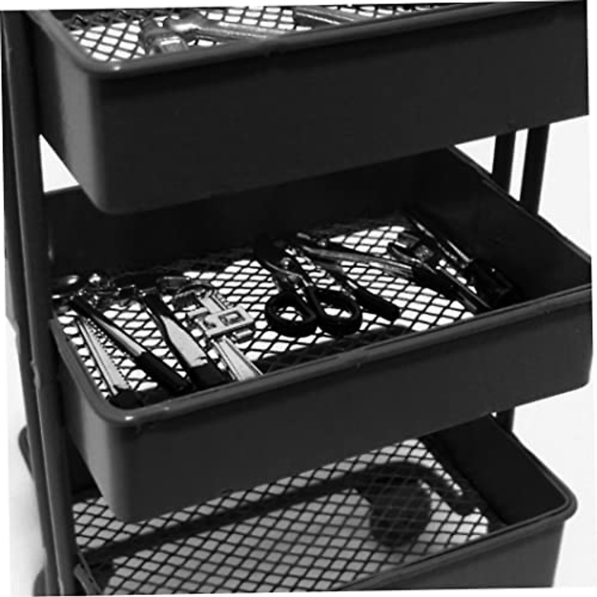 Eioflia Doll House Storage Trolley Cart 3 Tier Kitchen Bathroom Rack with Wheels Mobile Shelves Storage Cart Rolling Utility Cart Shelving Organizer