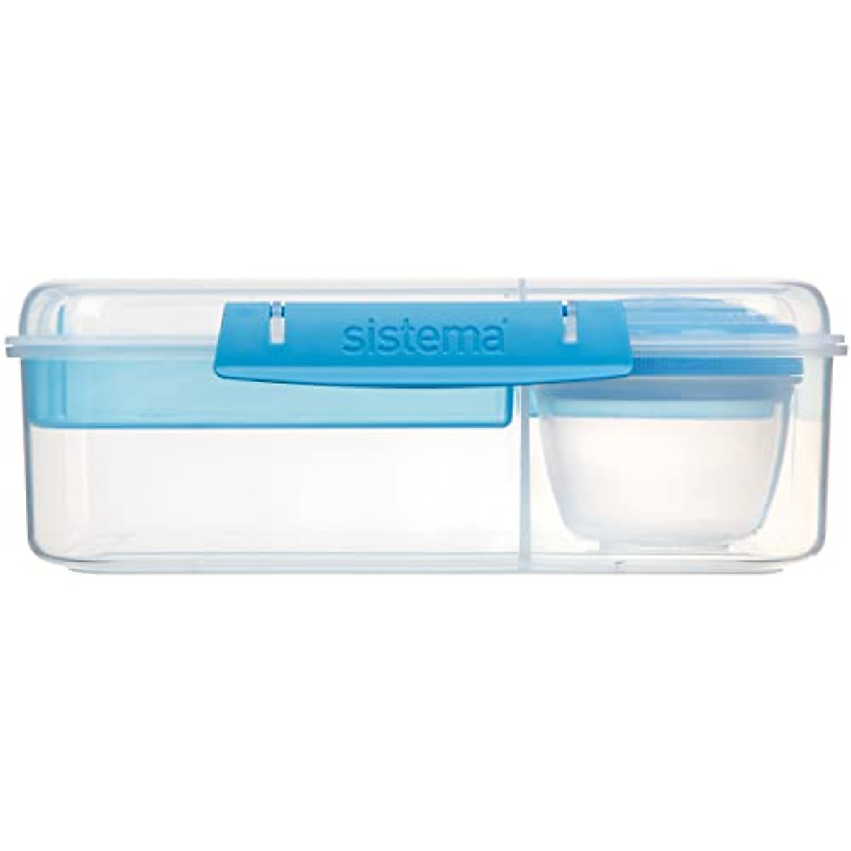 Sistema To Go Collection Bento Lunch Box, Large, Clear/Blue Klips