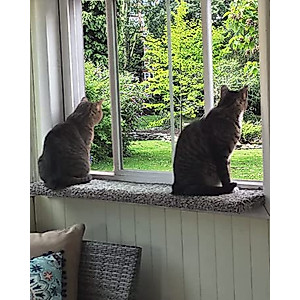 PURRCHED Cat Perch, Carpeted Cat Window Perch, Cat Bed, Cat Seat, Made in The USA, Sturdy, Safe and Easy to Install.