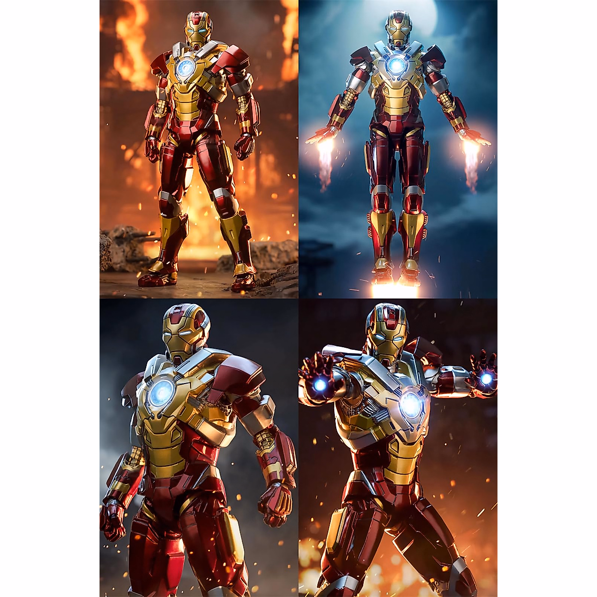 KUOMISUL 7 Inch Ironmɑn MK17 Action Figure,Exquisite Painting Collectible Toy with Lots of Accessories (1/10 Scale)