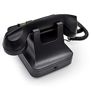 IRISVO Rotary Dial Telephone Retro Old Fashioned Landline Phones with Classic Metal Bell,Corded Phone with Speaker and Redial Function for Home and Decor(Classic Black)