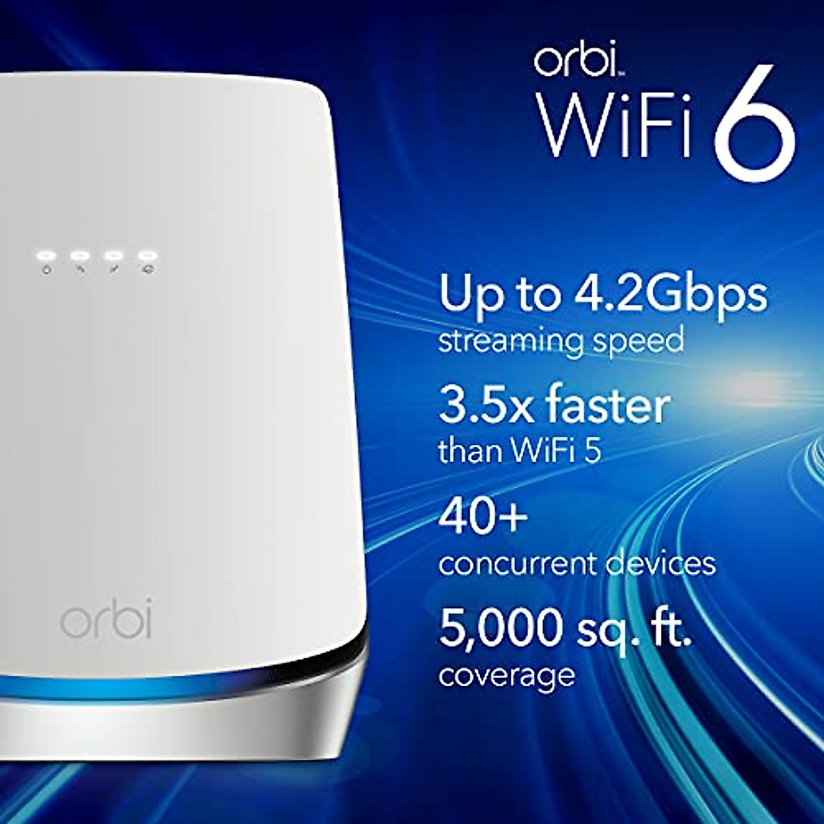 NETGEAR Orbi WiFi 6 Cable Modem Router + Satellite Extender, AX4200, Covers 5000 sq. ft., 40+ Devices