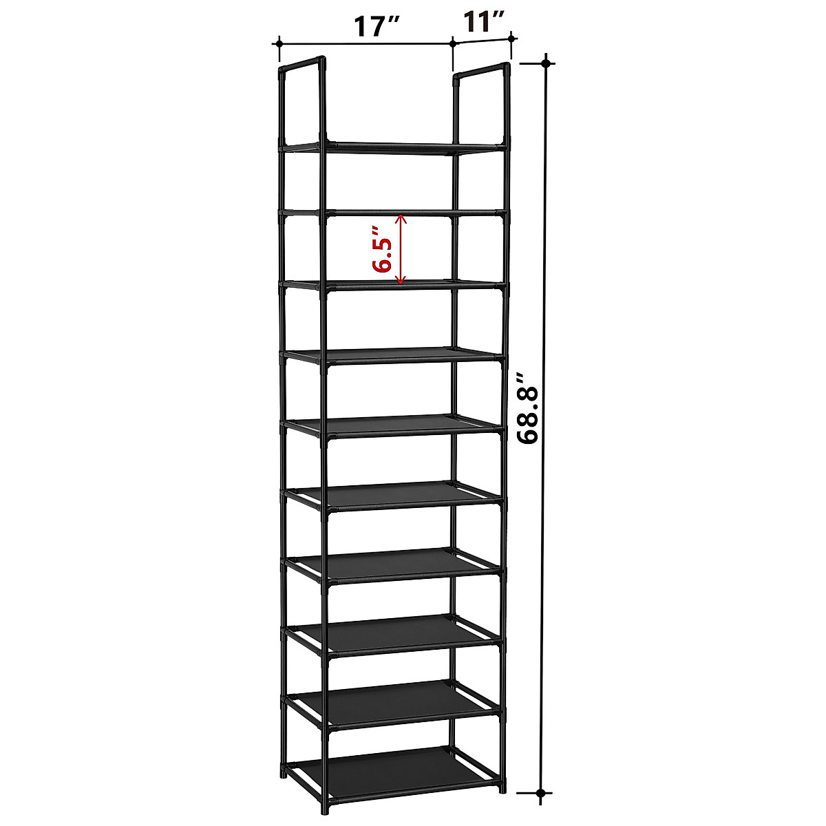 FIDUCIAL HOME 10 Tiers Shoe Rack 20-25 Pairs Sturdy Shoe Shelf