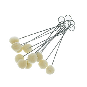 100 Pieces Wool Daubers Ball Brush Leather Dye Tool with Metal Handle for DIY Crafts Projects