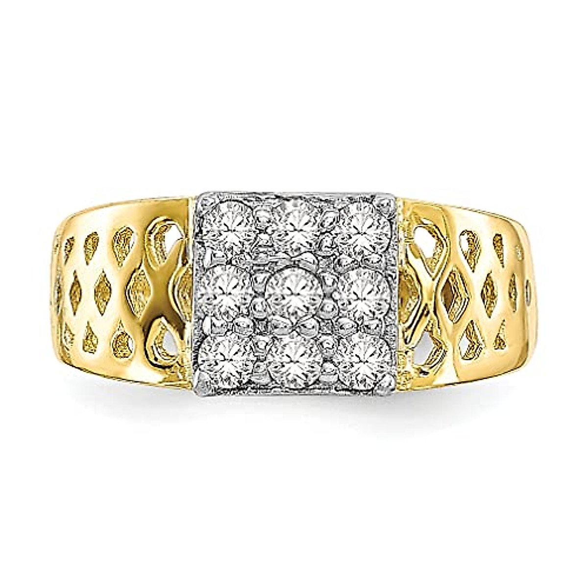 IceCarats 10K Yellow Gold Cubic Zirconia CZ Ring Size 1.5