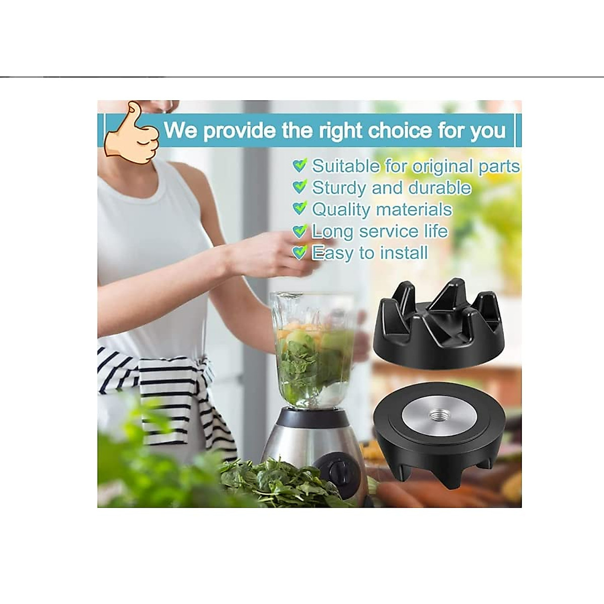 3 Packs SIGRIPEA Blender Coupler for KitchenAid 9704230 Blender Coupling Replacment Parts with 1 Wrench Compatible with KitchenAid WP9704230VP WP9704230