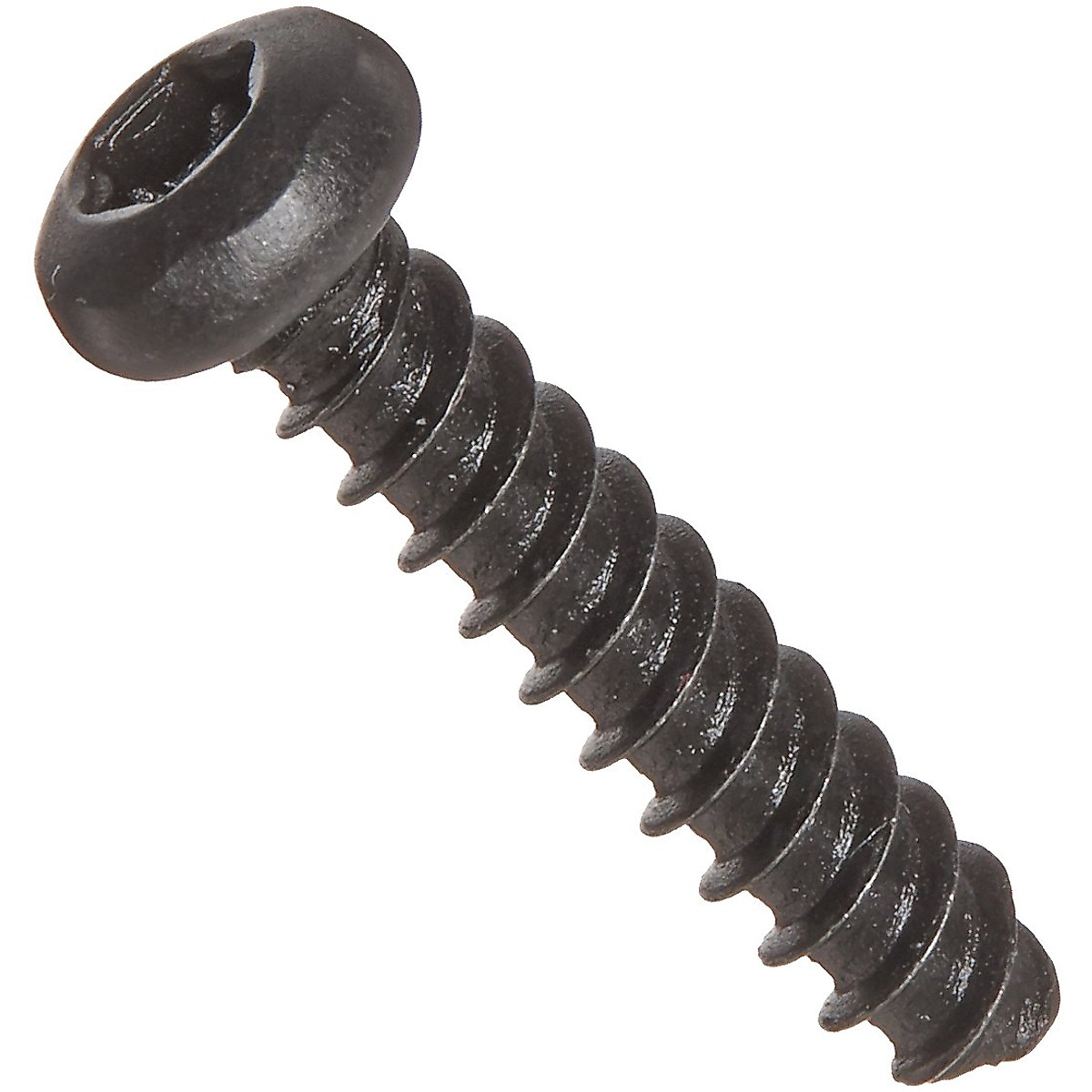 Small Parts 0410LTPB Steel Thread Rolling Screw for Plastic, Black Oxide Finish, Pan Head, Star Drive, #4-20 Thread Size, 5/8" Length (Pack of 100)