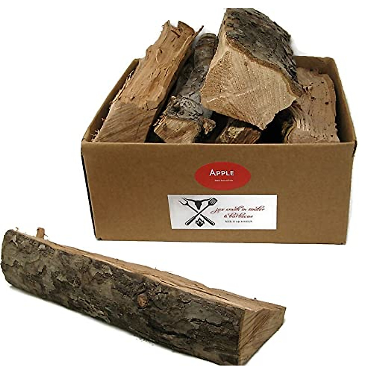 Jax Smok'in Tinder USA Premium Cooking Wood Logs, Kiln Dried Firewood, 12 Inch Logs Split to Just The Right Size - Smoker/Grill Combo for BBQ Cooking, 1/2 Cu. Ft. in 12" x 12" x 6" Box (Apple)