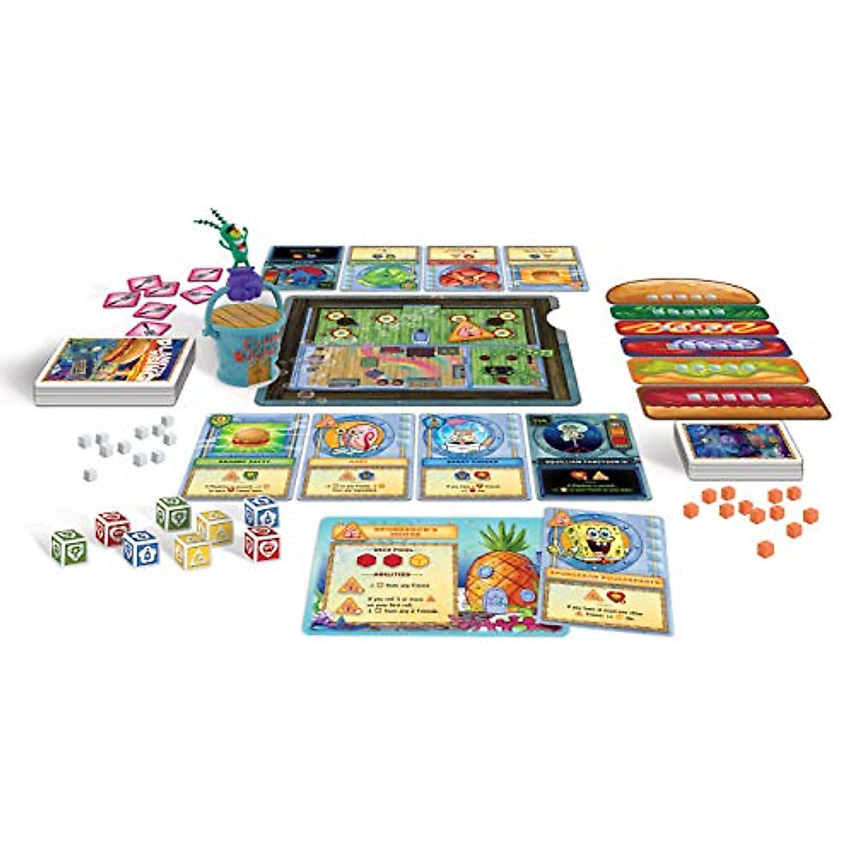 USAOPOLY Spongebob: Plankton Rising Cooperative Dice and Card Game | Featuring Artwork & Characters from Nickelodeon's Spongebob Squarepants Cartoon | Officially Licensed Spongebob Game