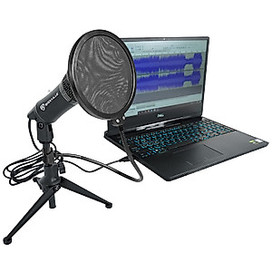 Rockville Z-Stream USB Condenser Computer Microphone YouTube Zoom Podcasting Mic Bundle RockPop Double Screen Recording Mic Pop Filter w/Metal Gooseneck Clamp