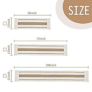 Home Macrame Table Runner Farmhouse Style - Burlap Cotton Rustic Cream Beige Boho Splicing Table Runner with Tassels for Wedding Bridal Shower Party Kitchen Dining Table Decor 12 x 72 Inch