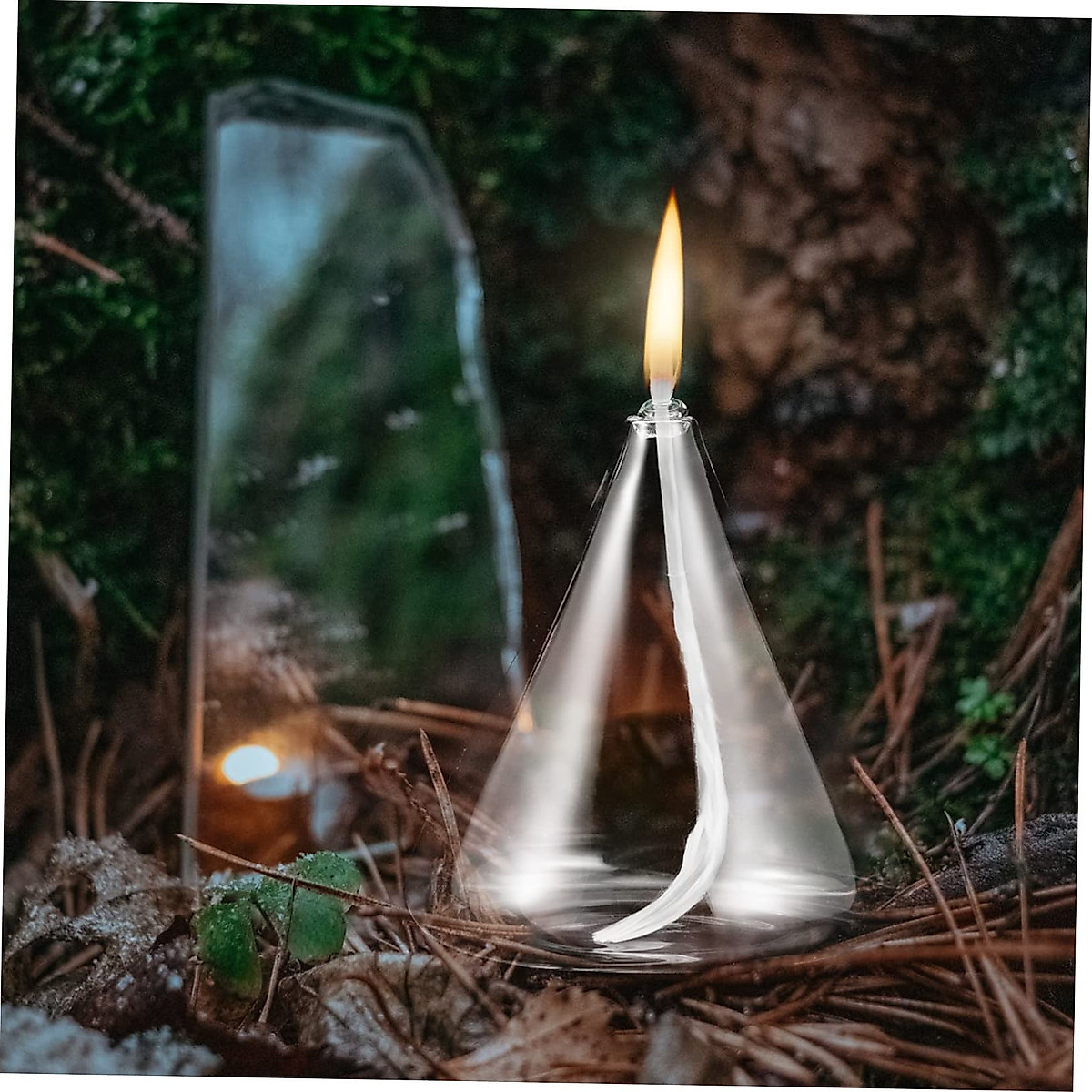 IMIKEYA Style Decorative Oil Lamp Smooth Texture Long-Lasting Desktop Kerosene Lamp