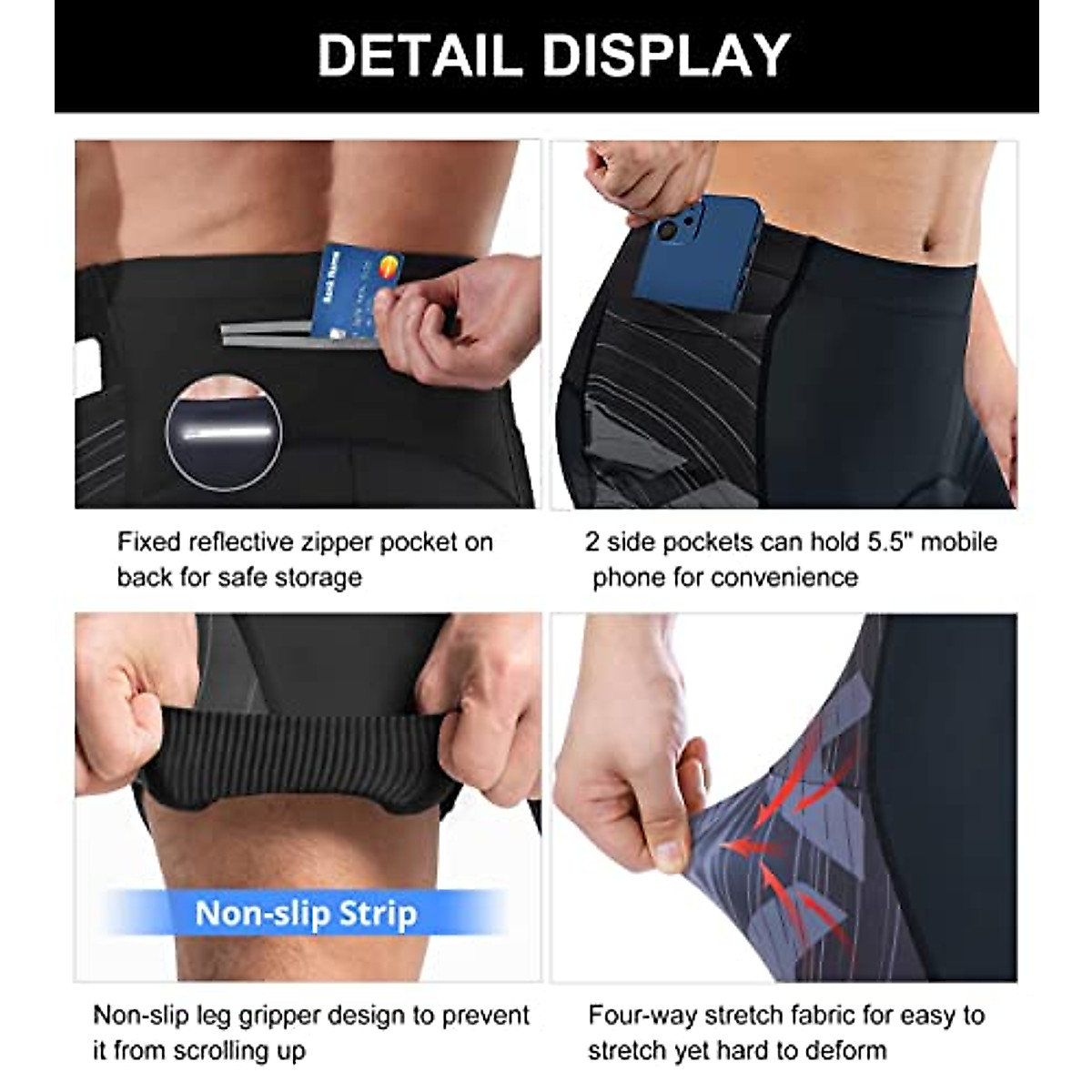 Men's Cycling Shorts 4D Padded Bike Underwear Shorts Bicycle MTB Liner Mountain Shorts for Cycle Riding Biker Blue L