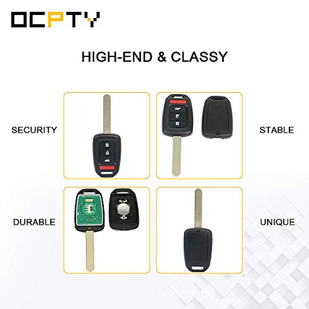 OCPTY 1 X Flip Key Entry Remote Control Key Fob Transmitter Replacement for Honda for Accord for Civic 1.8L 2.4L 2013-2015 4 Buttons