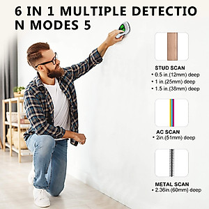 Stud Finder Wall Scanner - 6 in 1 Electronic Magnetic Stud Sensor Joist Drywall Wall Detector Beam Depth Finder Magnet Center Finding with LCD Display for Wood AC Wire Metal Studs Detection