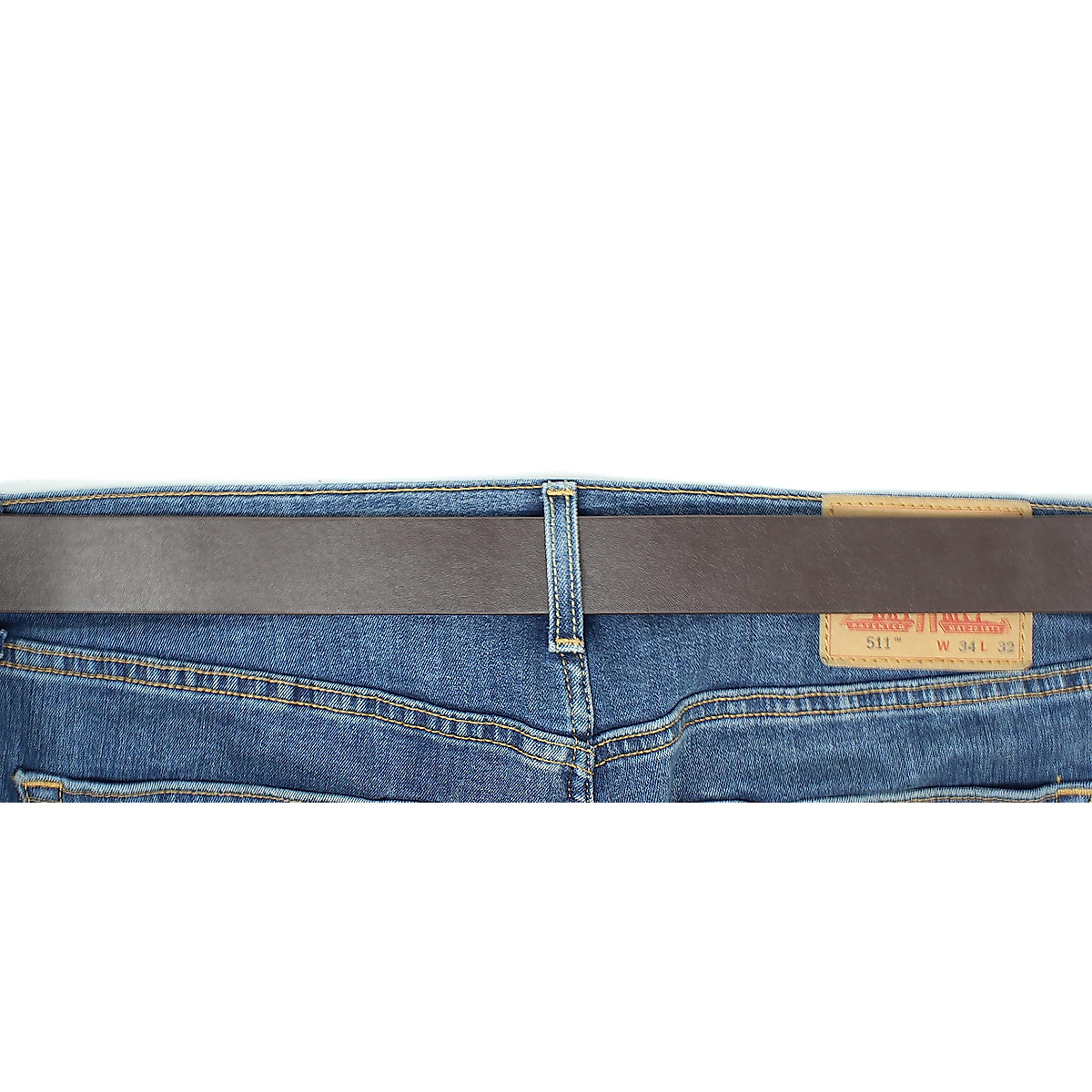 BC Belts Leather Belt Strap with Smooth Grain Finish 1.5" Wide with Snaps (Brown-M)