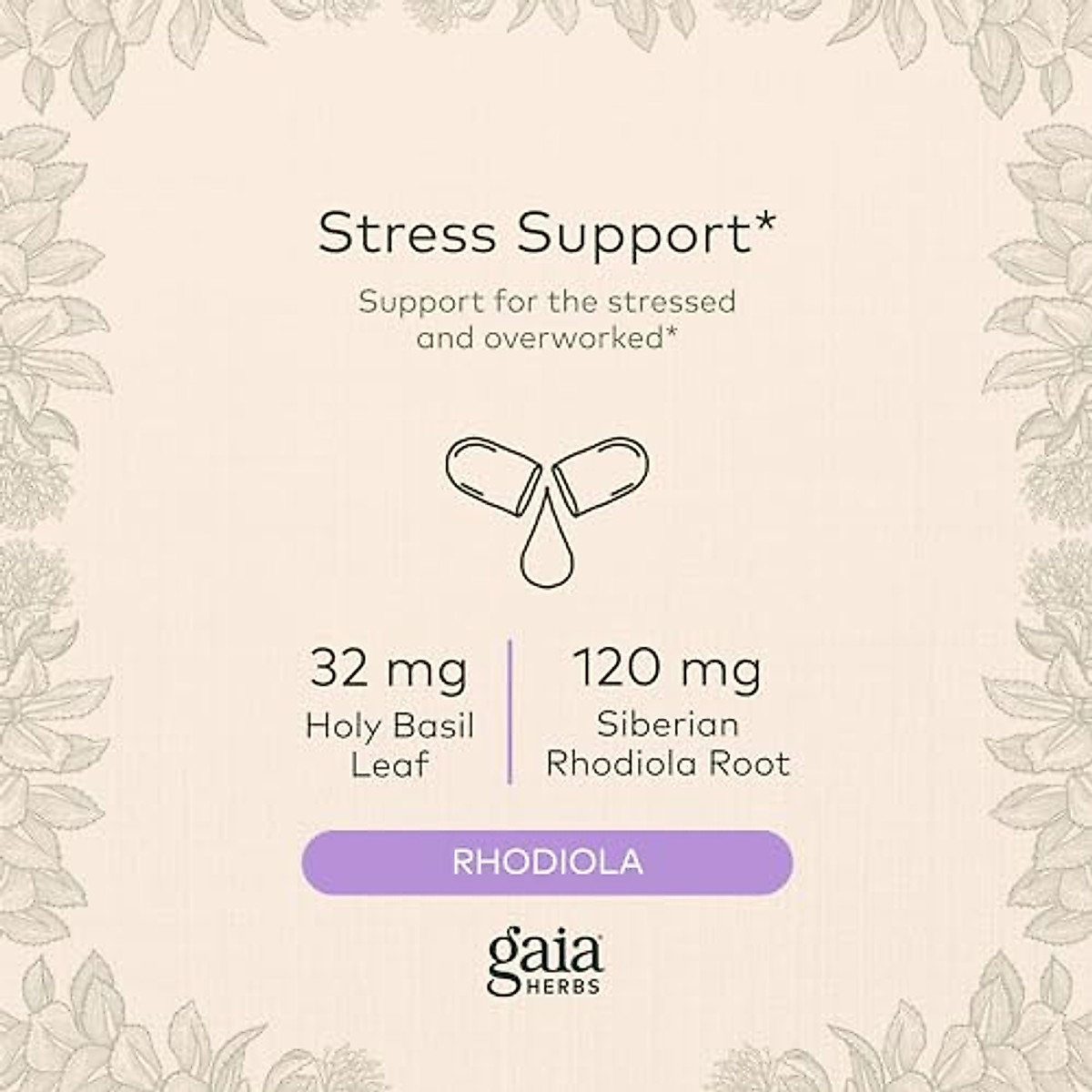 Gaia Herbs Adrenal Health Daily Support - with Ashwagandha, Holy Basil & Schisandra - Herbal Supplement to Help Maintain Healthy Energy and Stress Levels - 120 Liquid Phyto-Capsules (120 Count)