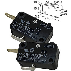 Omron V-15-2C26-K (Pack of 2) Basic/Snap Action Switches Miniature Basic Switch