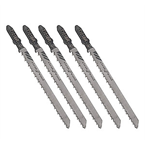 Jigsaw Blades MASO 5 PCS T101BR T-Shank Jig Saw Blade Universal Jig Blade Assortment For Cutting Metal Wood PVC and More - fit Bosch, Dewalt, Hitachi, Makita, Festool etc