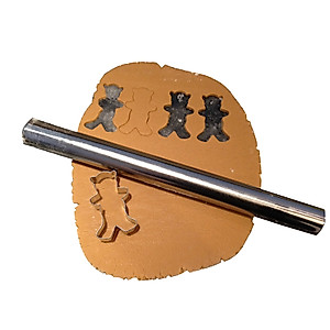 Checkered Chef Stainless Steel French Rolling Pin, Metal Rolling Pin for Baking, Pasta, Fondant, Cookies, Pizza and Dough. Dishwasher Safe.