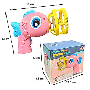 DINOSOLA Bubble Machine Gun Fubbles Bubbles for Toddlers Bazooka Bubble Gun Summer Fun for Party Birthday Gift for 3 4 5 6 7 8 Years Old Boys and Girls