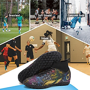 Indoor Soccer Cleats Football Cleats Mens Women Football Shoes Tacos de Futbol para Hombre Guayos de Fútbol Zapatos para Futbol para Hombres Turf Cleats High Top Futsal Soccer Shoes TF