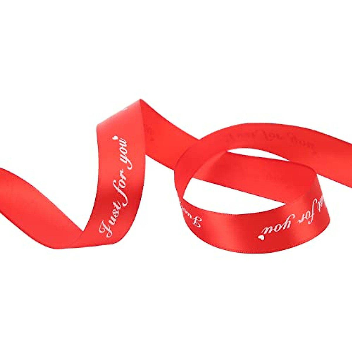 Hztyyier 100 Yards Red Satin Ribbon, 1.02 in Wide just for You Fabric Ribbon for Gift Wrapping, Floral Arrangements, Hair Bows, Sewing, Wedding Party Decoration