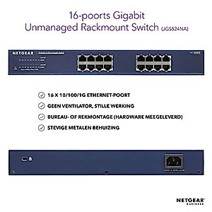 Netgear JGS516 ProSafe 16 Port Gigabit Ethernet Desktop Switch