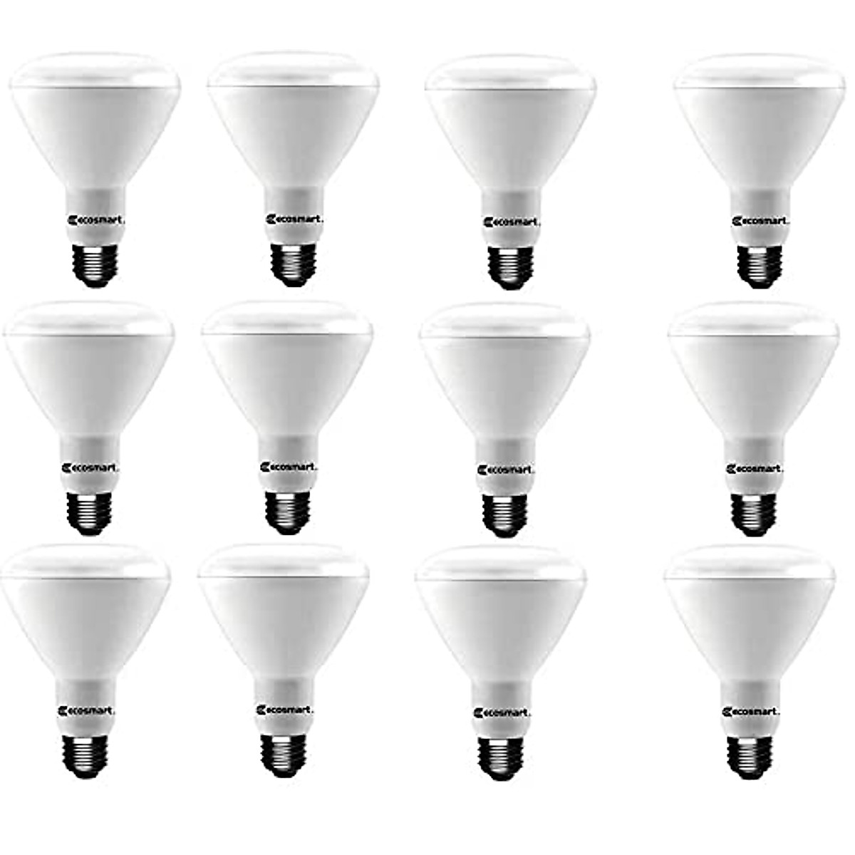 (12-Bulbs) EcoSmart 65-Watt Equivalent BR30 Dimmable LED Light Bulb, Daylight