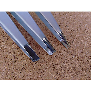 Tweezers For Eyebrow - STALEKS PRO - type 4 - Surgical Stainless Steel - Slant Tip Tweezer - Durability - Precision - Handmade - For Experts - And Professionals.