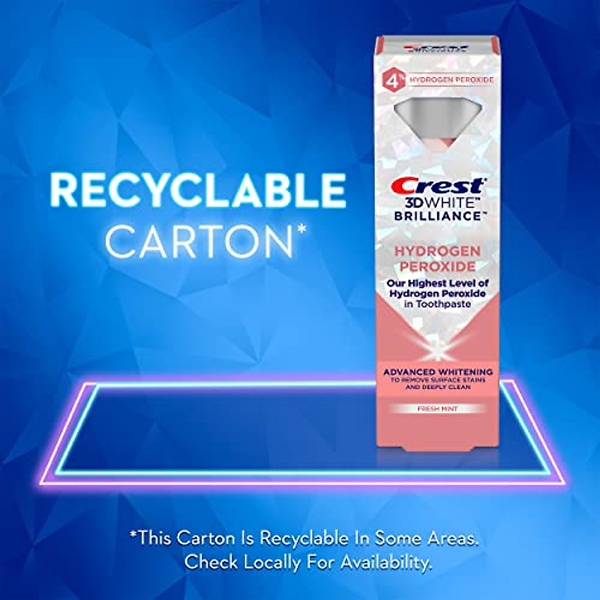 Crest 3D White Brilliance Hydrogen Peroxide Toothpaste with Fluoride,3 Ounce (Pack of 3)