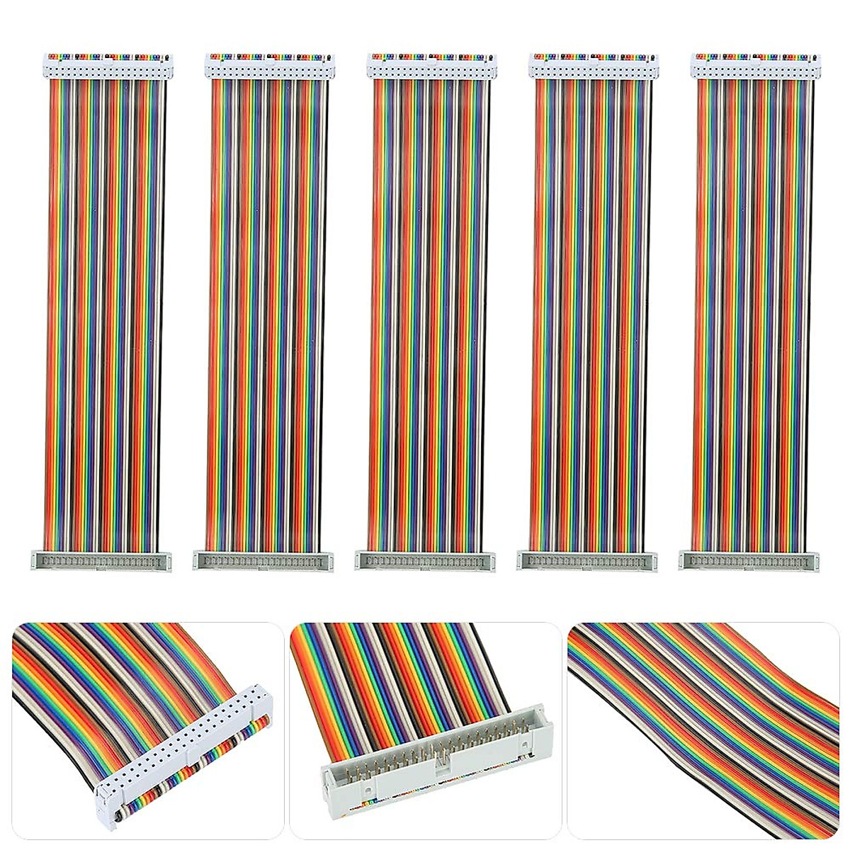 S erounder 5Pcs GPIO Ribbon Cable for Raspberry Pi Male to Female 40pin Breadboard Jumper Wire Computer Accessories 20cm(Male to Female)