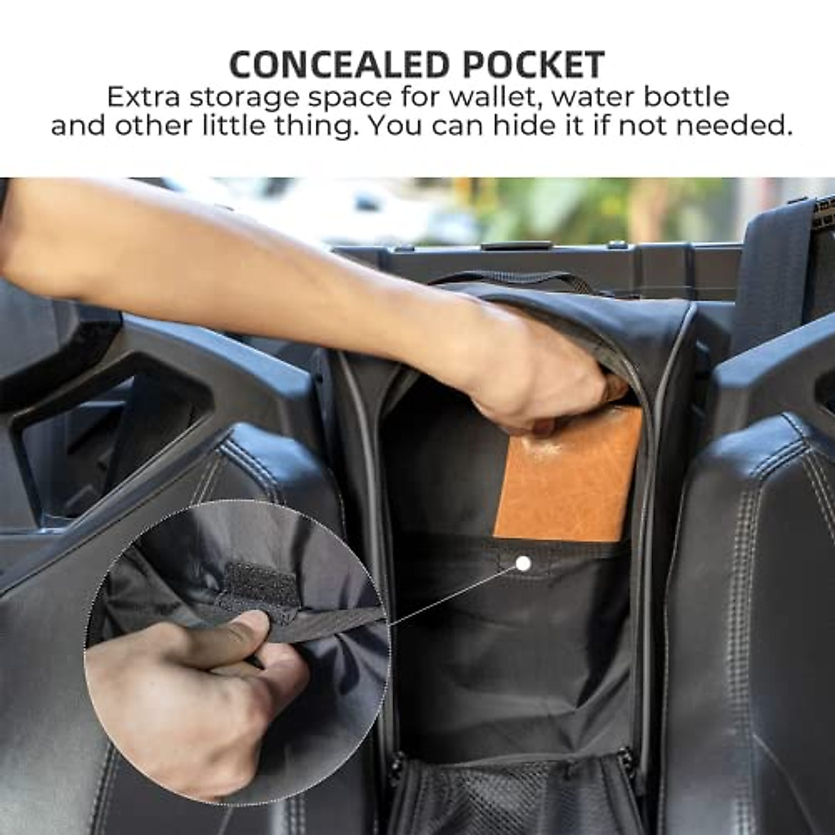 KEMIMOTO 2023 PRO XP Storage Bag Set 1680D Door Bags & Center Bag with Removable Knee Pad and PVC Wear Resistant Zippers UTV Tool Bags Compatible with Polaris RZR PRO XP 2020-2023