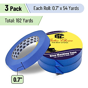 Bates- Painters Tape, 0.7 inch Paint Tape, 3 Pack of Painter Tape, Painting Tape, Masking Tape, Blue Masking Tape, Painting Supplies, Wall Safe Tape, Paint Tape, Blue Painter Tape, Tape for Drop Cloth