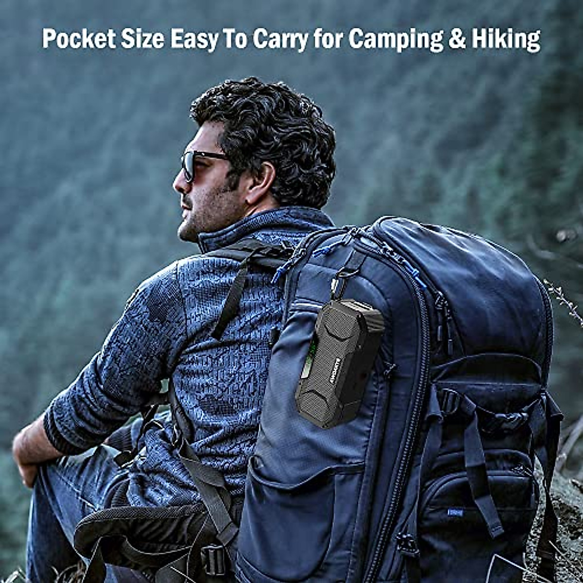 5000mAh Emergency Weather Radio with Bluetooth Speaker, Waterproof Hand Crank Digital NOAA AM FM Weather Radio, Solar Radio with Flashlight, Cell Phone Charger, Compass, Camping Survival Gear