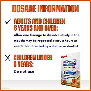 Mucinex InstaSoothe Sore Throat + Soothing Comfort Honey & Echinacea Flavor, Fast Acting, Powerful Sore Throat Oral Pain Reliever, 40 Medicated Drops (Pack of 2)